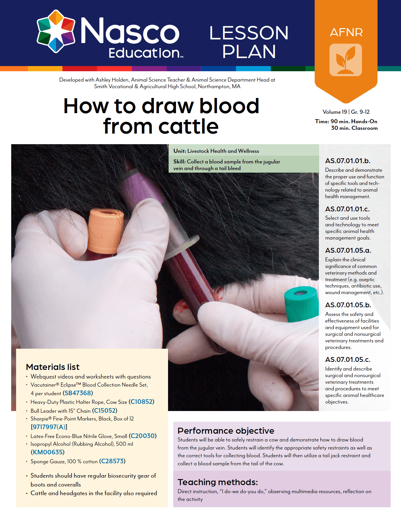 [Lesson Plan] Drawing Blood from Cattle
