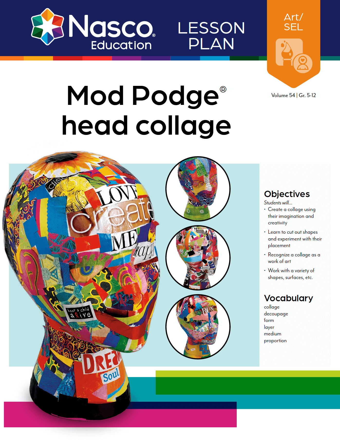 Mod Podge Head Collage Art Lesson Plan