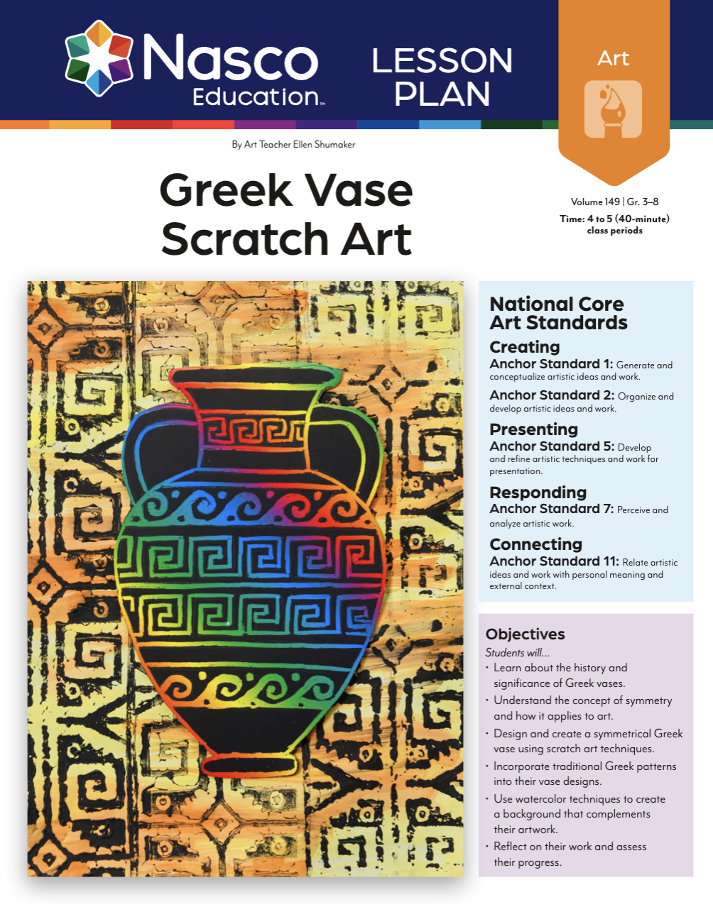 [Art Lesson] Greek Vase Scratch Art