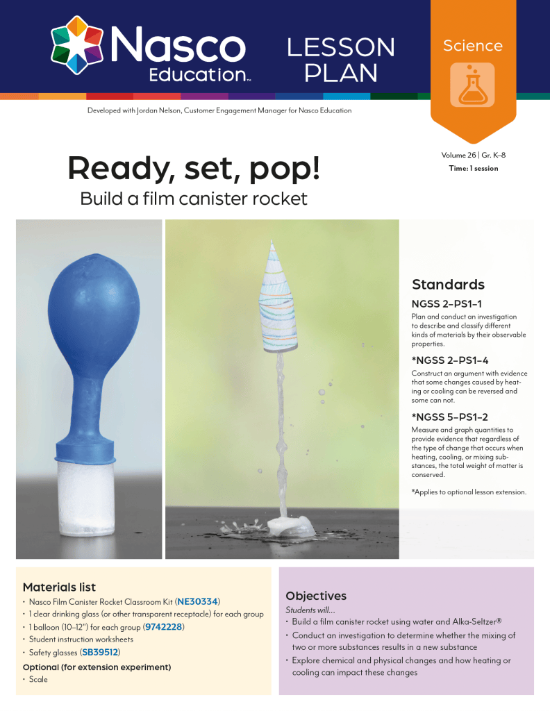 [Science lesson plan] Build a film canister rocket